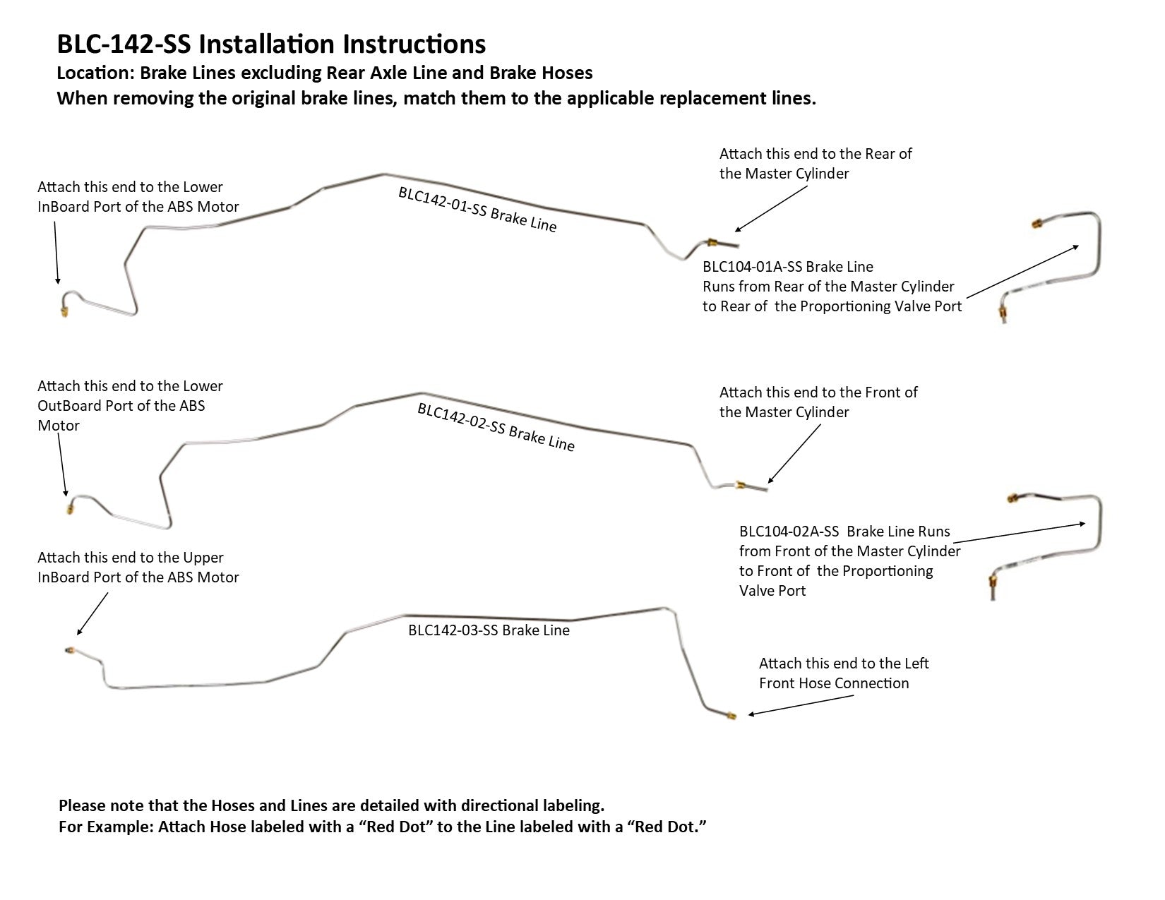 2004 Chevy Tahoe 4.8L Brake Lines | 2004 Tahoe Brakes - LinesToGo