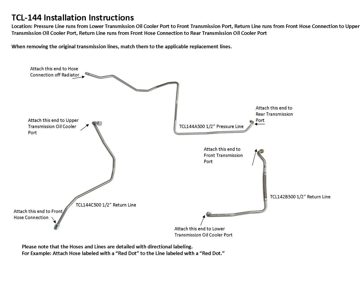 2004 Dodge Ram 2500 6.7L Transmission Cooler Lines - LinesToGo