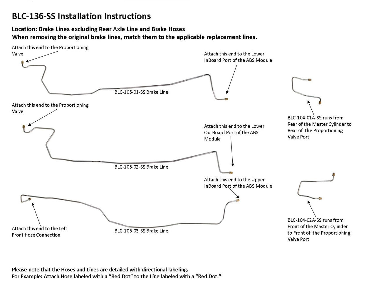 2004 Chevy Suburban 5.3L Brake Lines | 2004 Suburban Brakes - LinesToGo